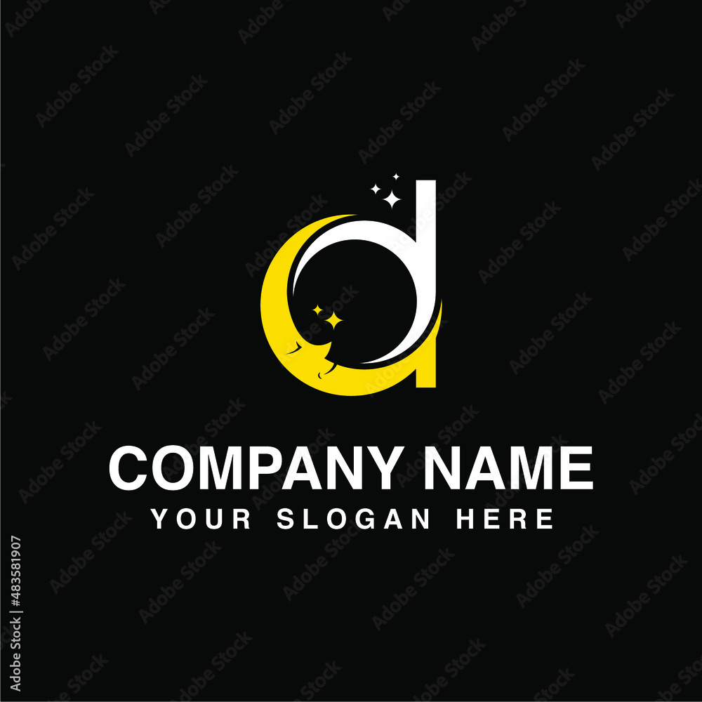 letter D moon logo Stock Vector | Adobe Stock