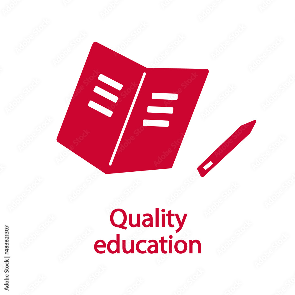 Quality Education Icon - Goal 4 out of 17 Sustainable Development Goals ...