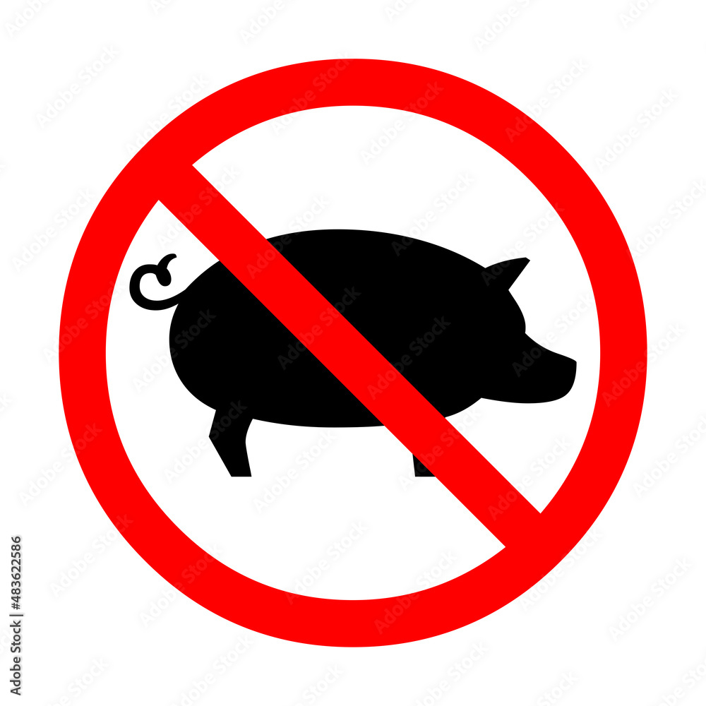 No pork sign illustration Stock Illustration | Adobe Stock