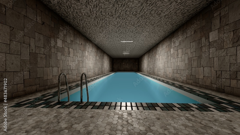 liminal space flood & pool Stock Illustration | Adobe Stock
