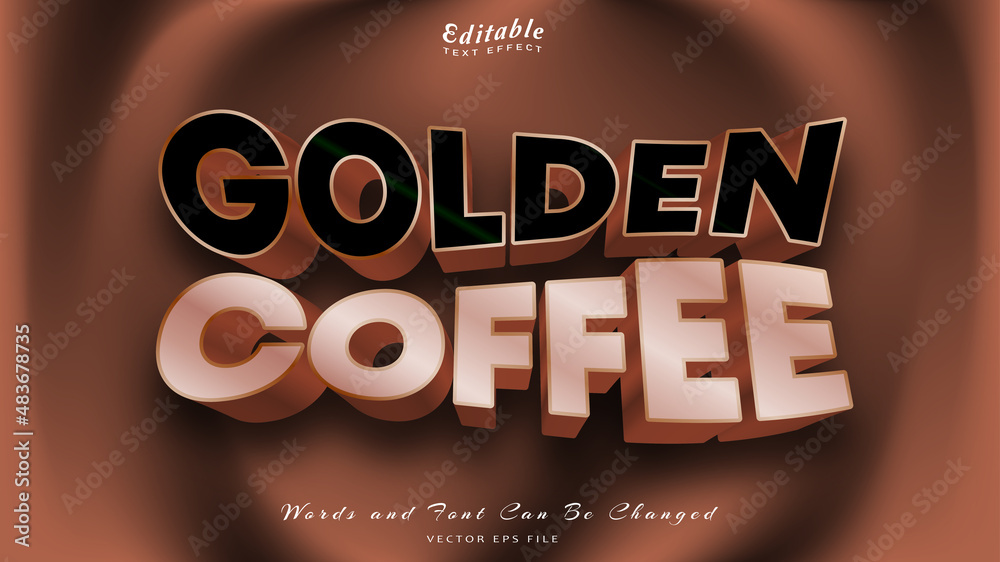 golden coffee editable text effect free font の Stock ベクター | Adobe Stock