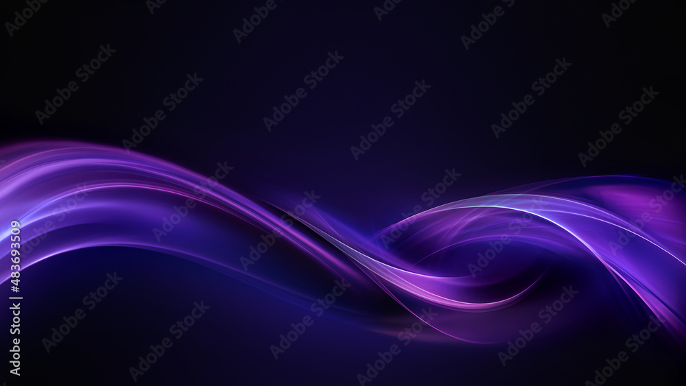 Purple Waves on Dark Stock Illustration | Adobe Stock