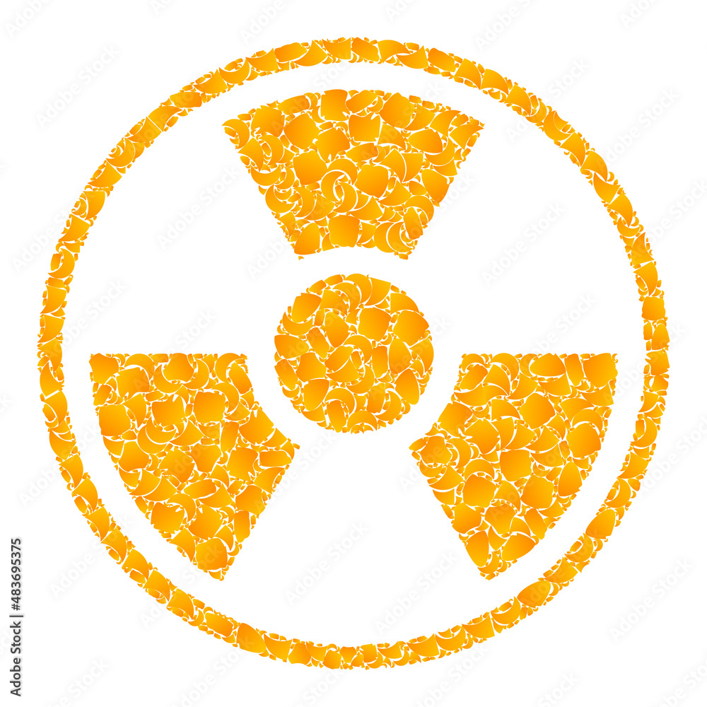 Vector gold radioactive symbol mosaic icon. Radioactive symbol is ...