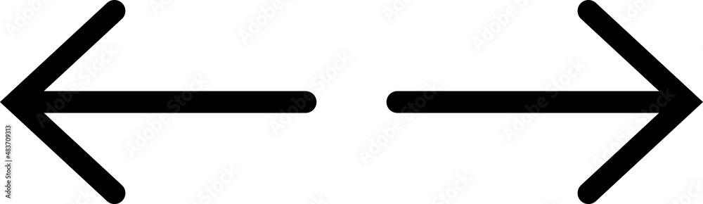 Linear Arrow icon. Arrow vector collection. Black directional arrow ...