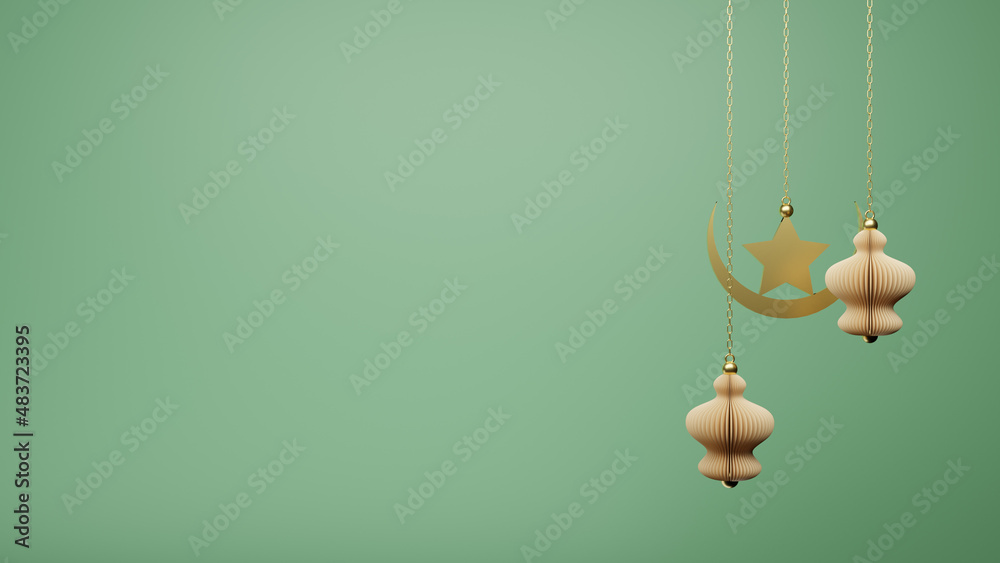 Eid Mubarak social media post design. Islamic background design. 3D ...