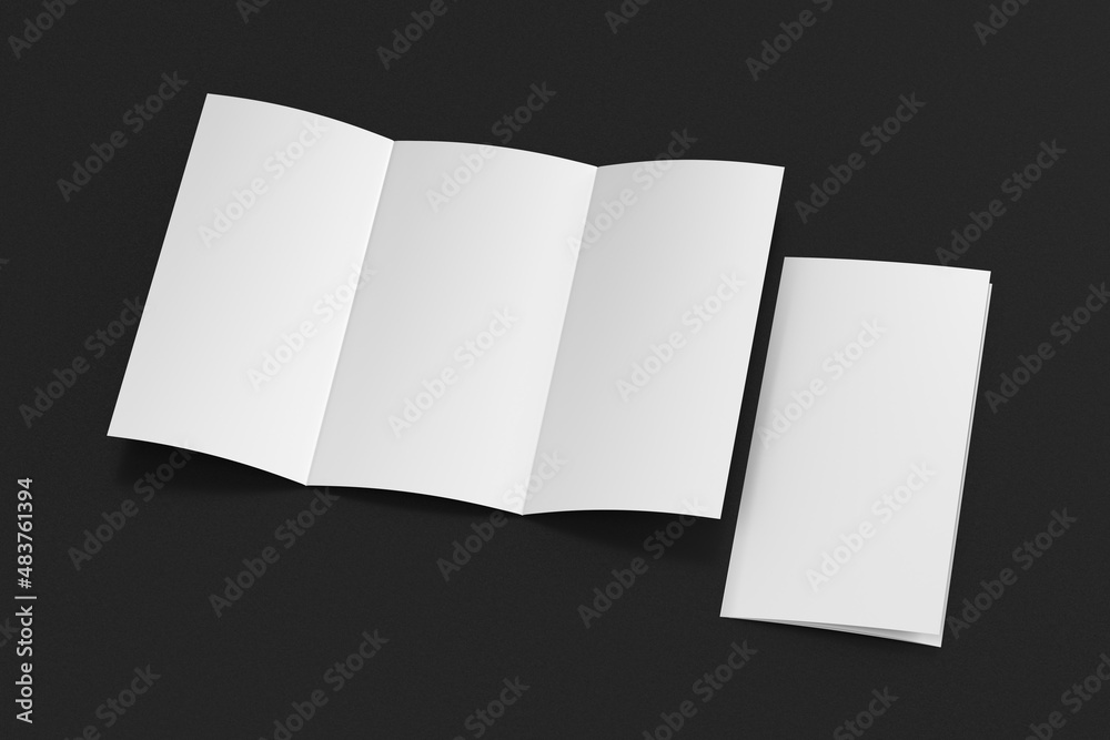 Blank tri fold brochure template for layout mock up and presentation ...