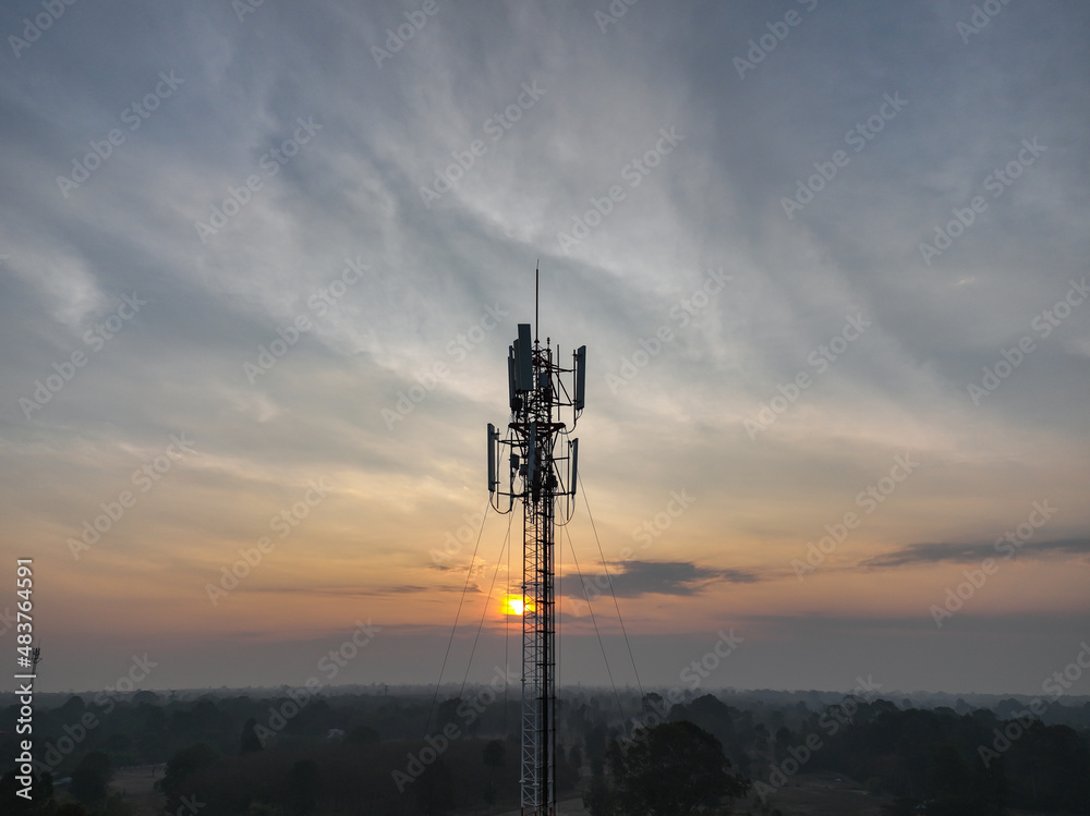 Telecommunication tower of 4G and 5G cellular. Macro Base Station. 5G ...
