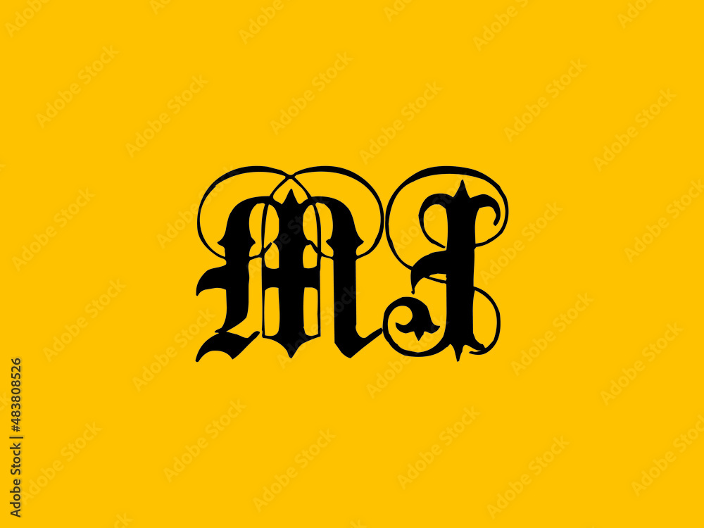 New Calligraphy MJ Logo, splash MJ letter logo icon vector stock Stock ...