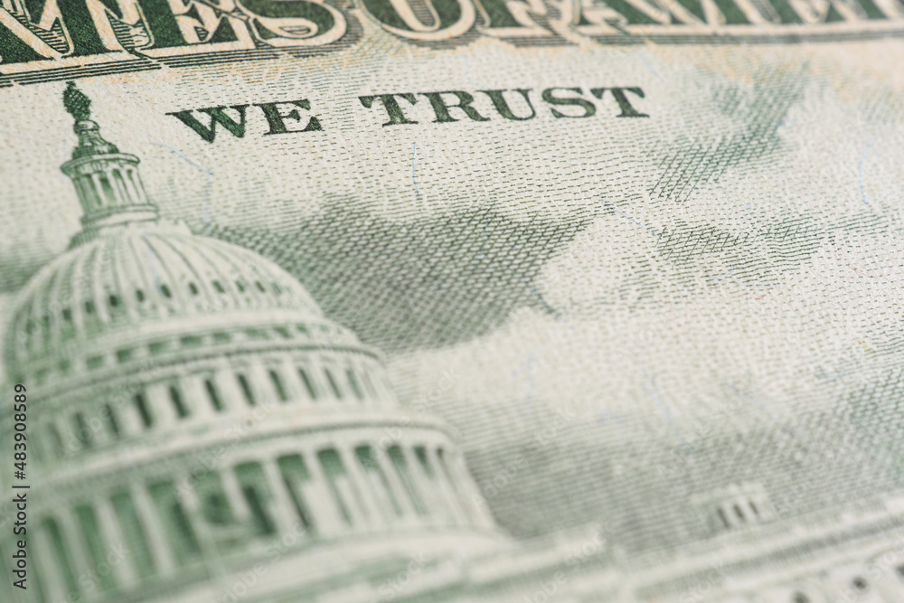 American paper money background. Fragment of reverse of $50 bill ...