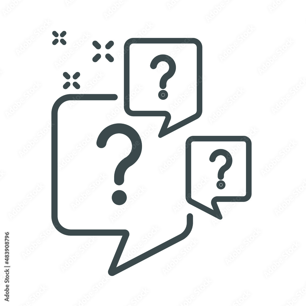 Question bubbles line icon. Ask for a sign of help. Quality design ...