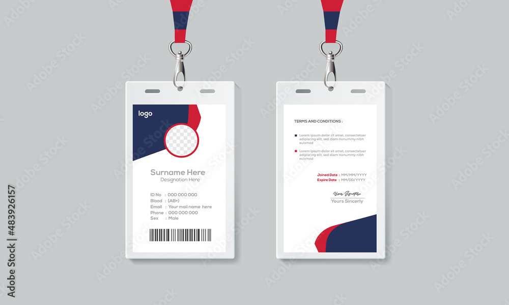 Simple ID Card Design Template. Professional Identity Card Template ...