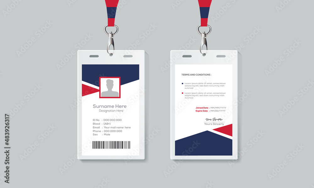Simple ID Card Design Template. Professional Identity Card Template ...