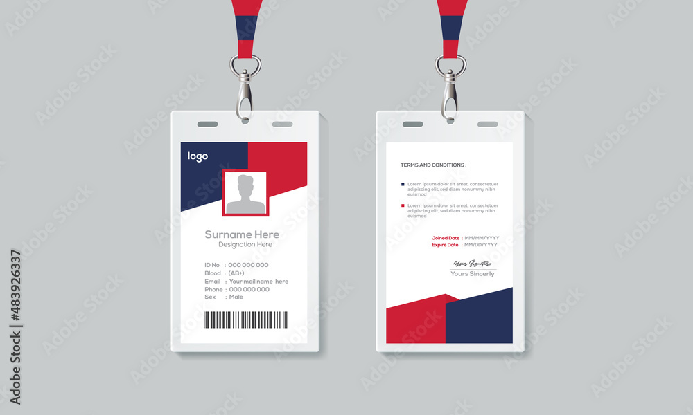 Simple ID Card Design Template. Professional Identity Card Template ...