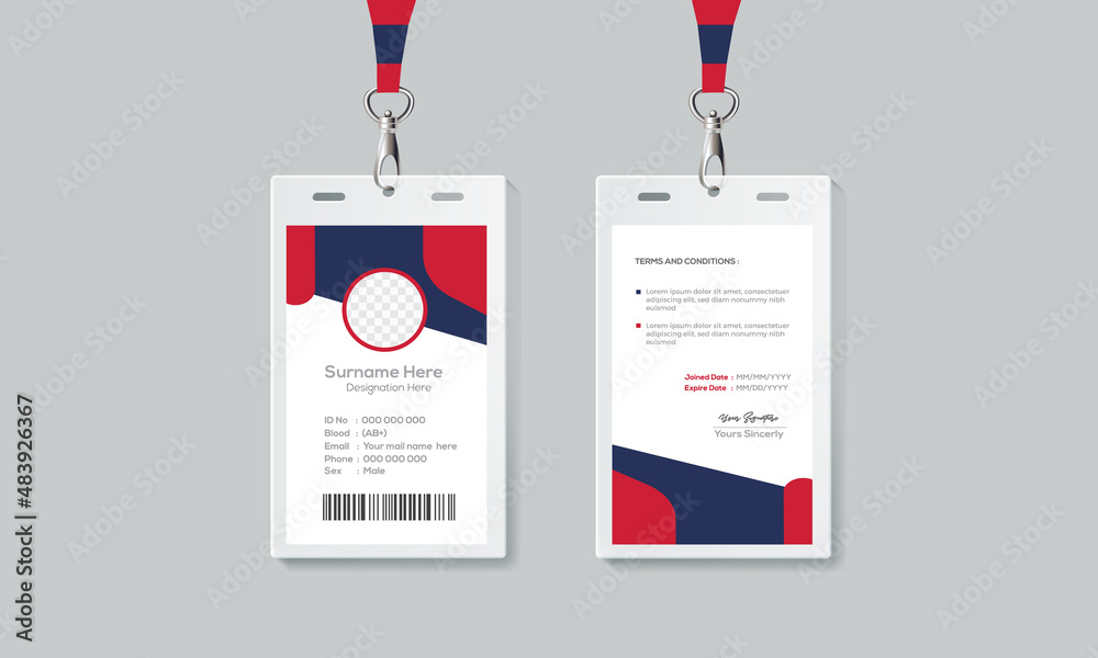 Simple ID Card Design Template. Professional Identity Card Template ...