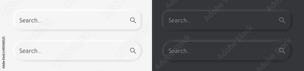 3d search bar neumorphism. White-black ui search bar. Neumorphism ...