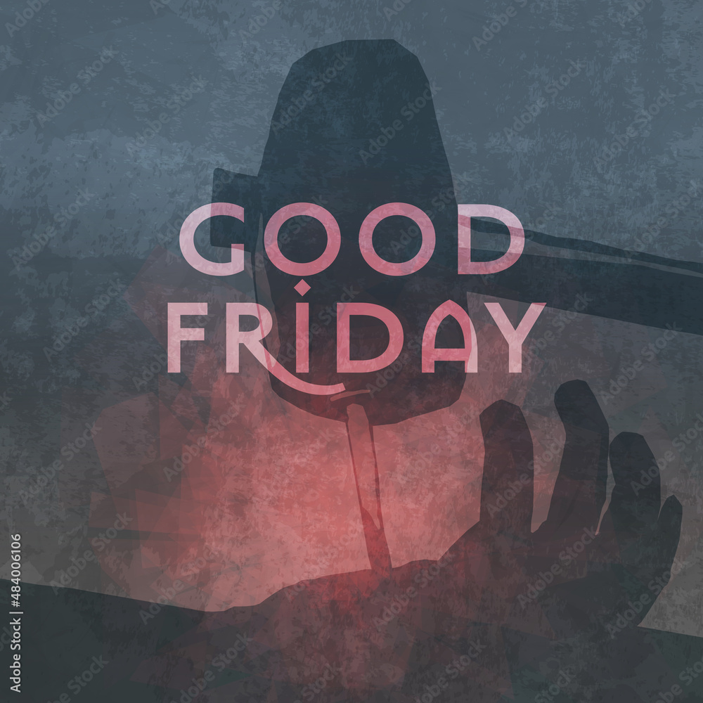 Good Friday over image. Depiction of close-up silhouette of Jesus ...