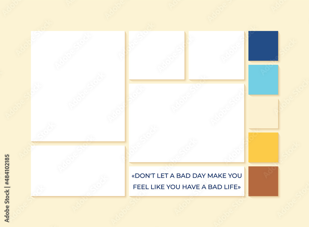 Moodboard layout. Collage template. Mood board background. Montage ...