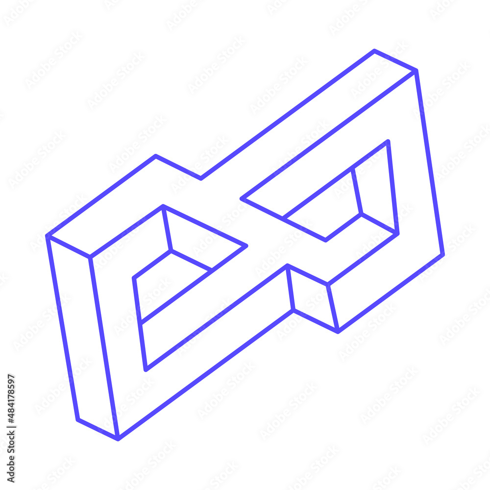 Impossible shapes. Sacred geometry figures. Optical illusion. Abstract ...