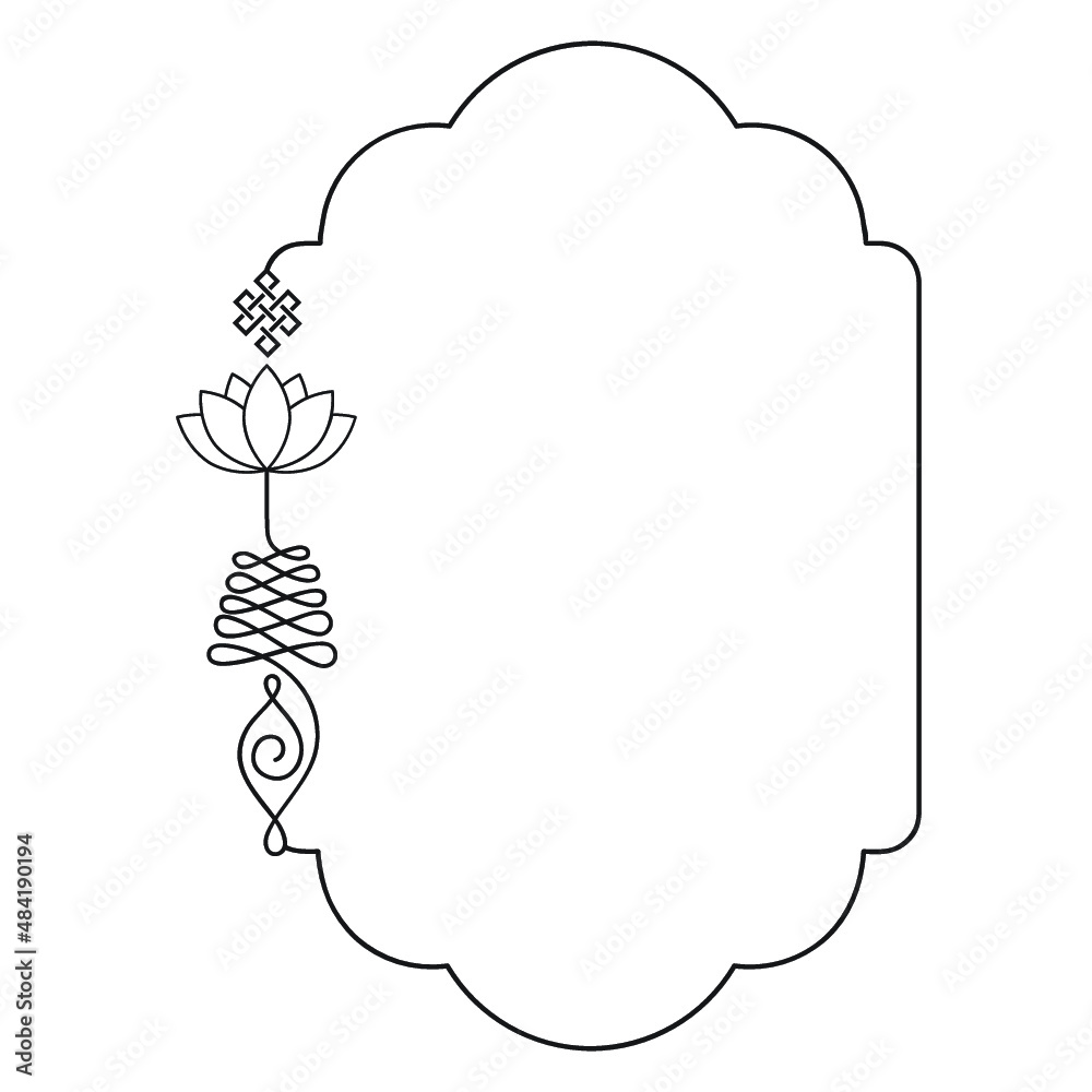 Buddhist symbol represents life’s path frame Stock Vector | Adobe Stock