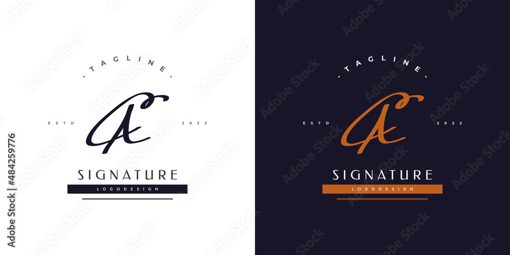CA Initial Logo Design with Handwriting Style. CA Signature Logo or ...