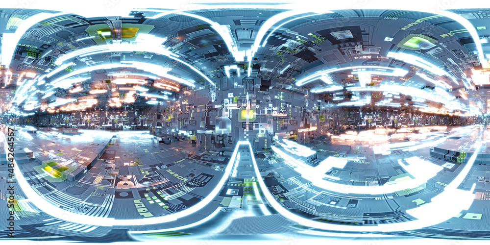 360 degree full panorama environment map of abstract silicon ocmputer ...