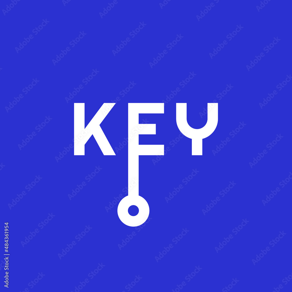 modern letter K E Y with key symbol logo. Safety and Security Letter ...