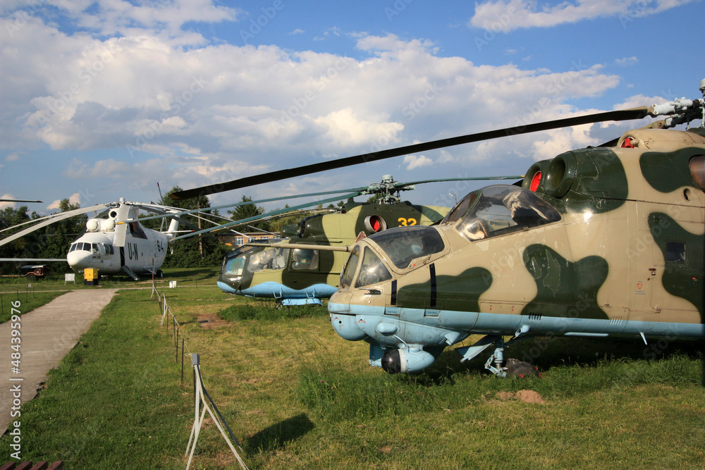 Exterior view of a retired soviet Mil Mi-24D "Hind" attack helicopter ...