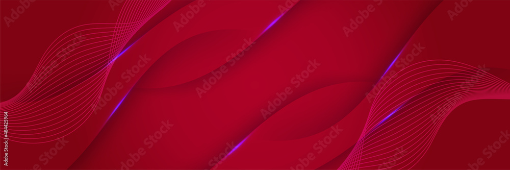 modern Wave red abstract banner design background. Abstract red banner ...