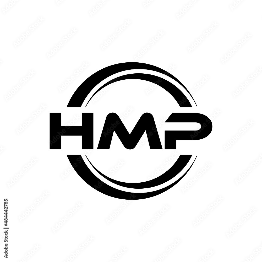 Stock-Vektorgrafik „HMP letter logo design with white background in ...