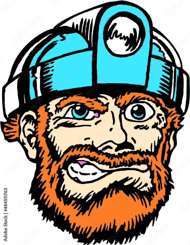 Miner Mascot Head Vector Illustration Stock Vector | Adobe Stock