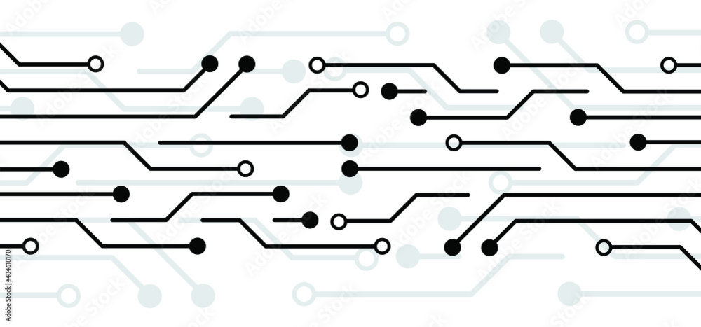 Circuit board or electronic motherboard. lines and dots connect. Vector ...