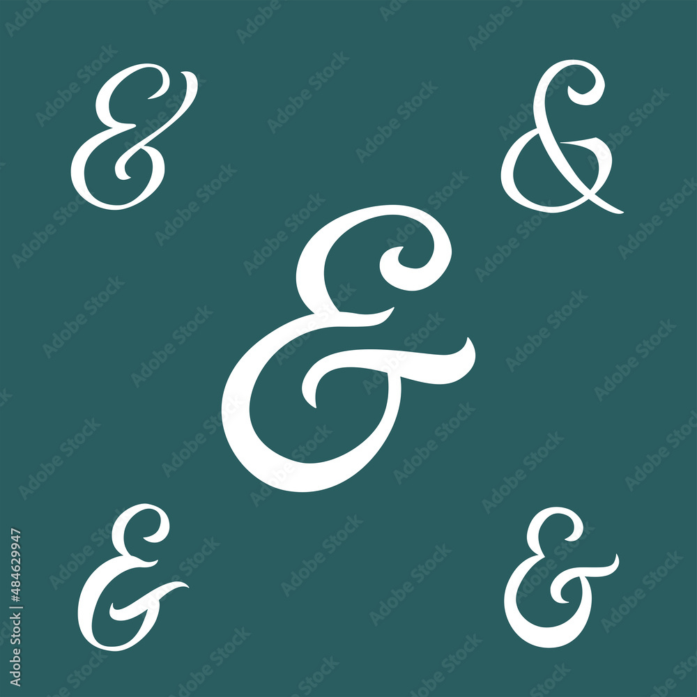 Typography script ampersand for wedding invitation, poster, card ...