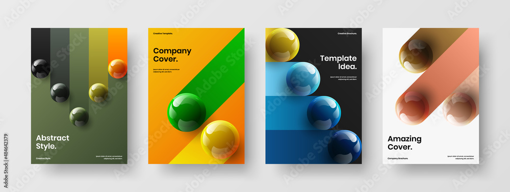 Multicolored poster design vector illustration set. Premium realistic ...