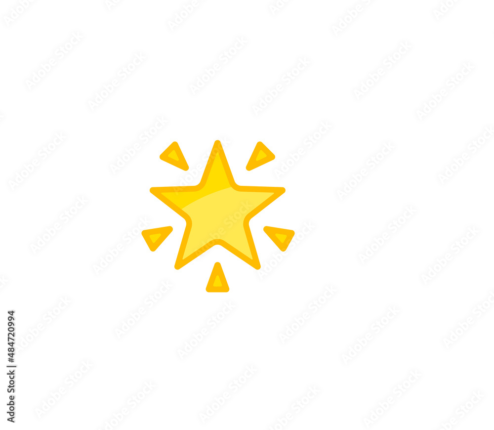 Glowing star vector isolated icon. Emoji illustration. Glowing star vector emoticon Stock Vector ...