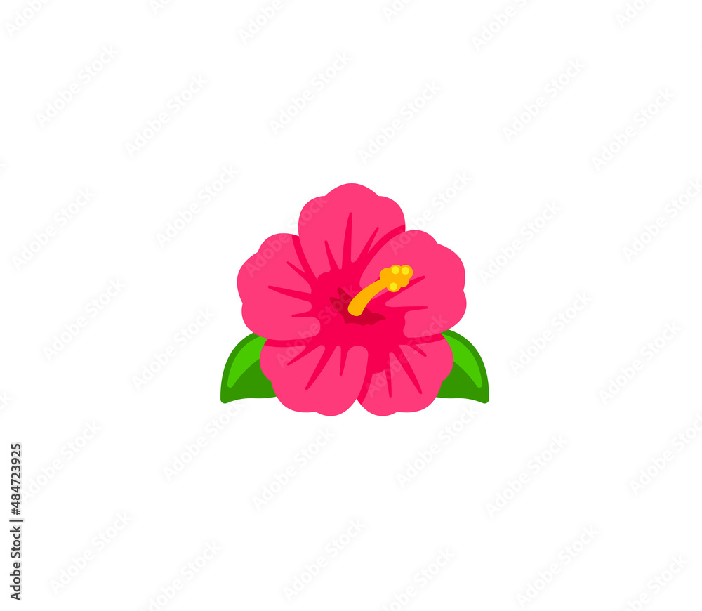 Hibiscus flower vector isolated icon. Emoji illustration. Hibiscus ...