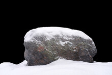 Snow Covered Boulder Rock Free Stock Photo - Public Domain Pictures