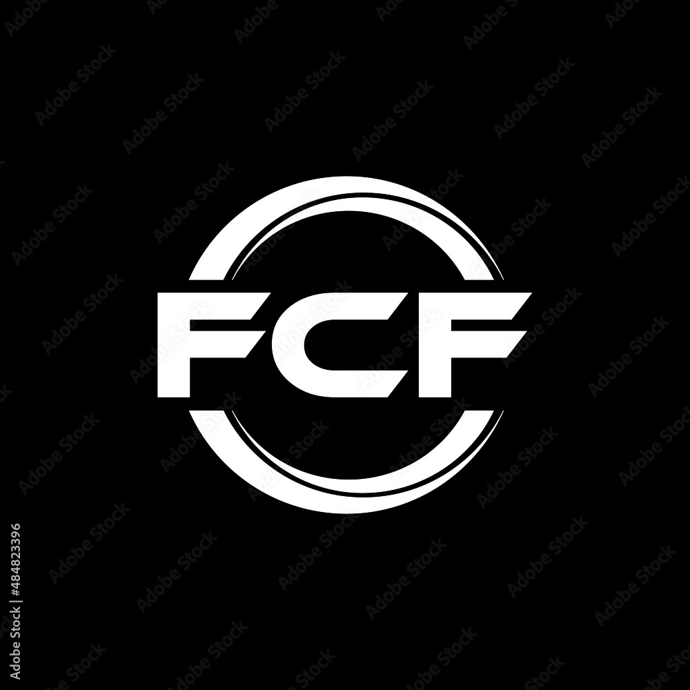 FCF letter logo design with black background in illustrator, vector ...