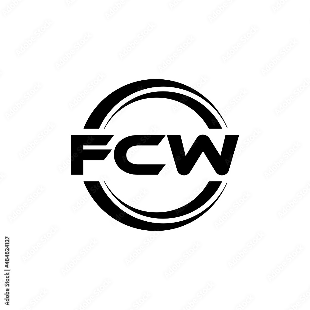 FCW letter logo design with white background in illustrator, vector ...