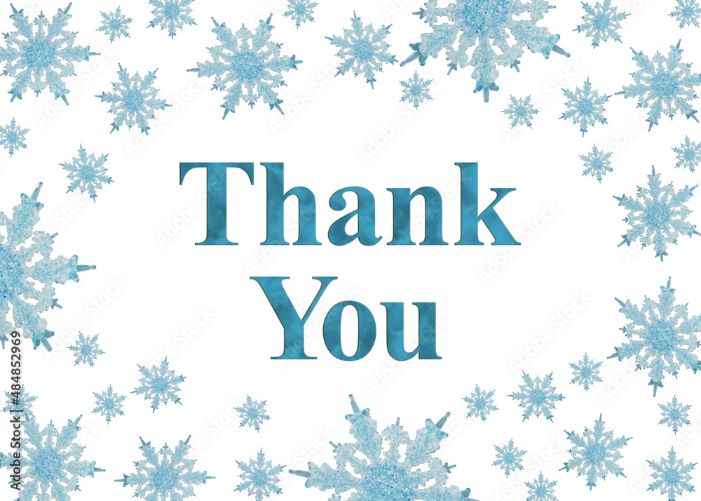 Thank You message with snowflakes Stock Illustration | Adobe Stock