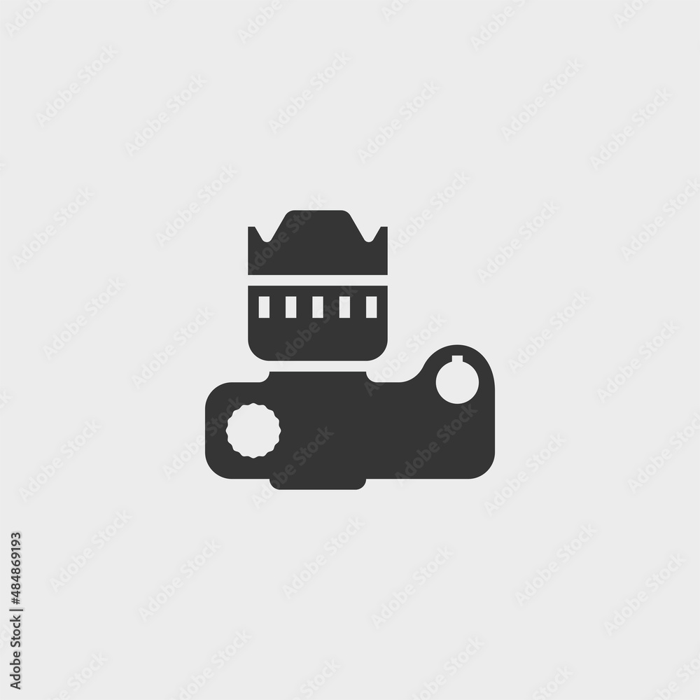 Photo camera. Top view. Simple shape vector icon or pictogram Stock ...