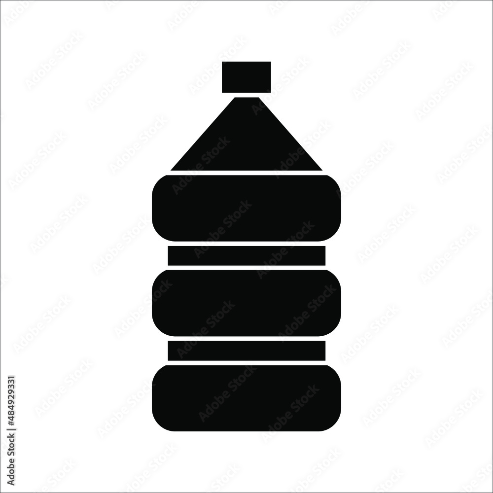 Vector illustration of gallon icon large clear plastic bottled mineral ...