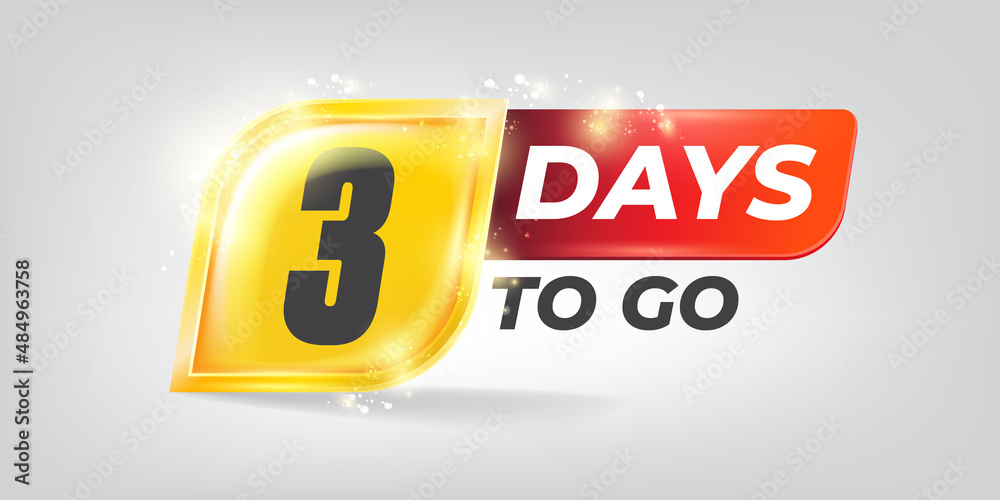 Three days to go countdown horizontal banner design template. 3 days to ...