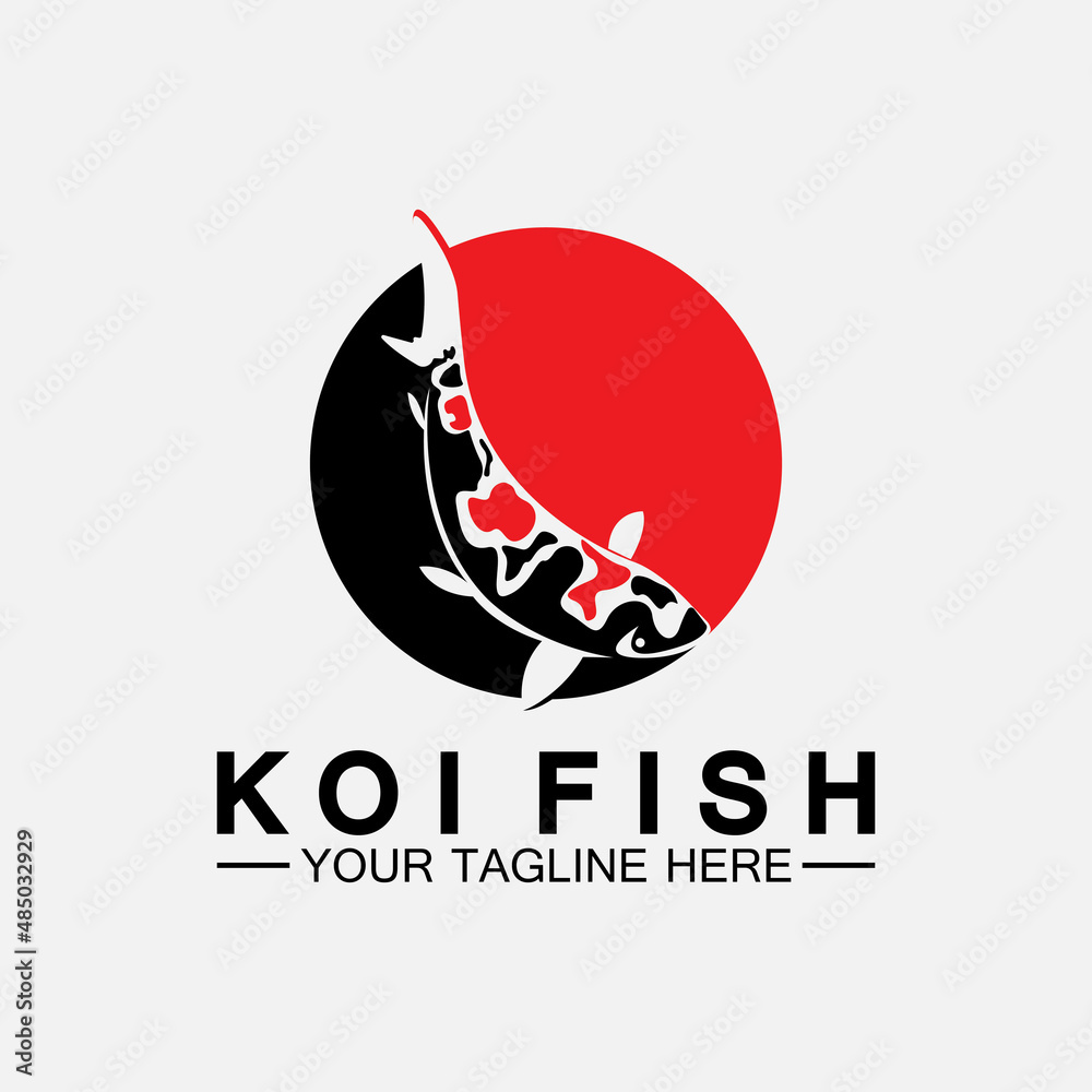 Koi Fish Logo Design Vector Template Stock Vector | Adobe Stock