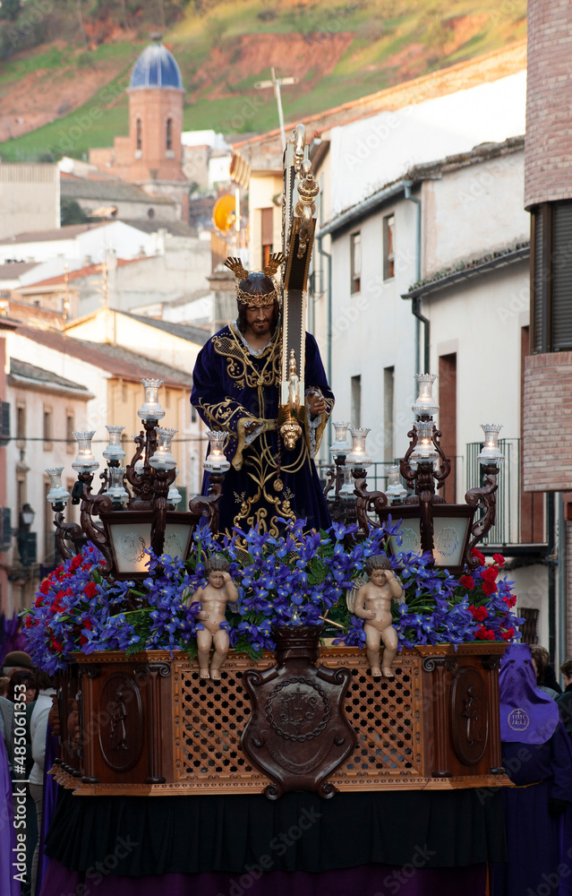 Typical images of the Spanish Holy Week. Procession of Jesus Christ on ...
