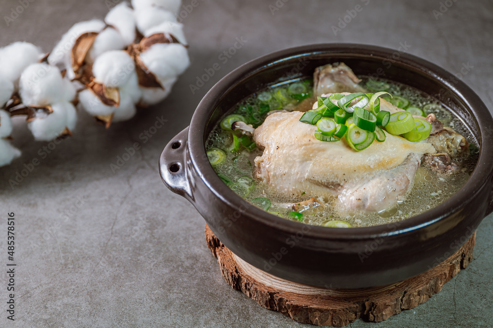 Samgyetang, Korean Ginseng Chicken Soup : Tender, whole, young chicken ...