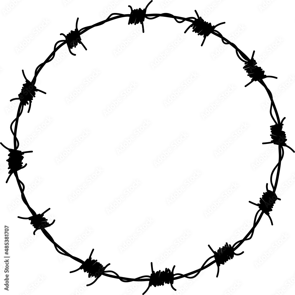 Vector de Stock round barbed barb wire svg vector cut file for cricut ...