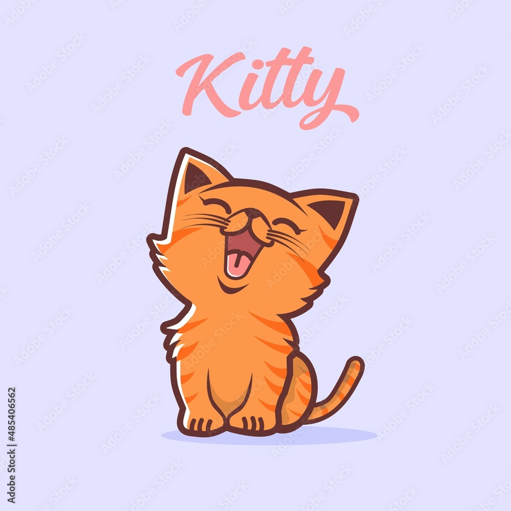 Cute baby cat vector illustration Stock Vector | Adobe Stock