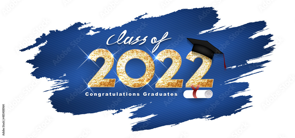 Class of 2022 Vector text for graduation gold design, congratulation ...