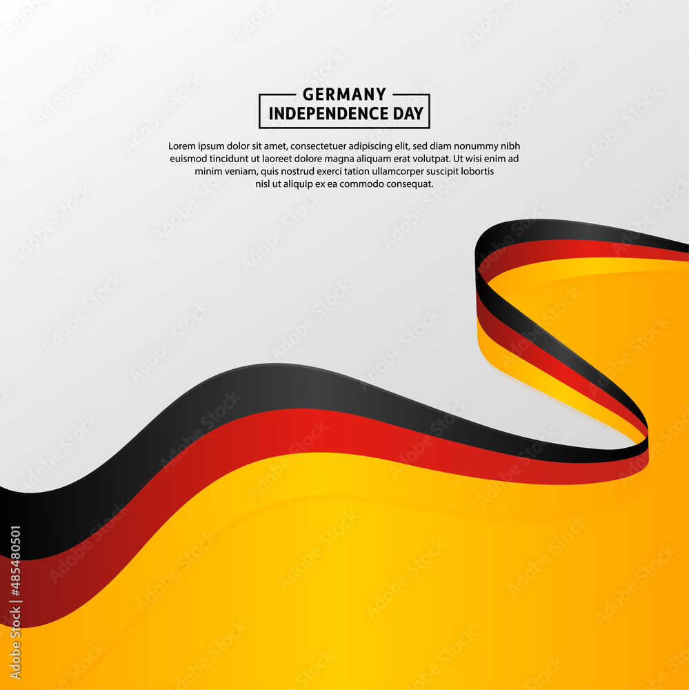 Germans Independence day design with wavy flag in white gradient ...