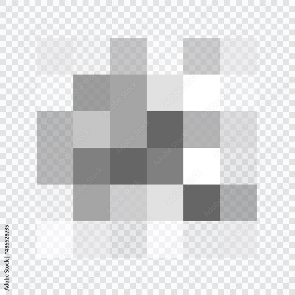 เวกเตอร์ Stock Censor blur effect texture isolated on transparent background. Blurry pixel color ...